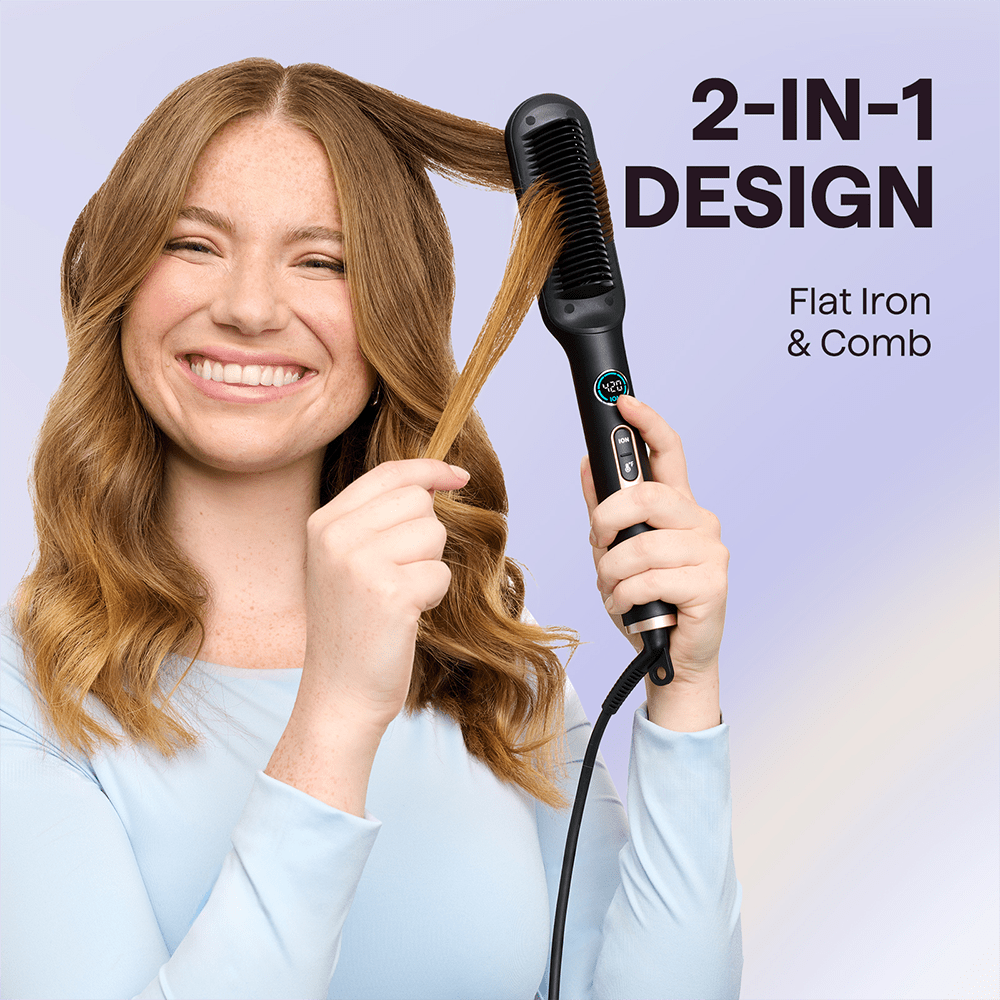 Wavytalk Sleek Sweep Hair Straightener Brush | Smooth, Fast Styling