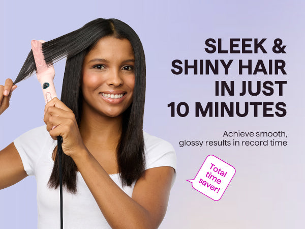 Wavytalk Sleek Sweep Hair Straightener Brush | Smooth, Fast Styling