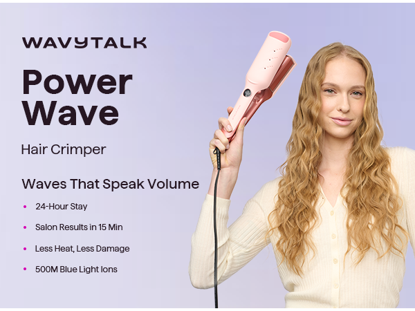 Wavytalk Power Wave | Hair Crimping Iron for Natural, Loose Waves